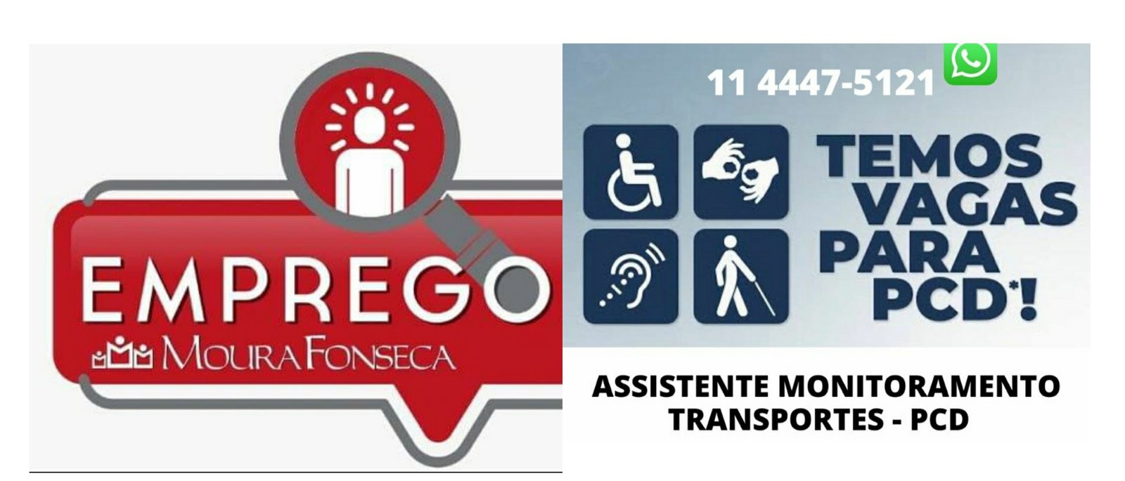 VAGA DE EMPREGO EXCLUSIVA PARA "PCD"